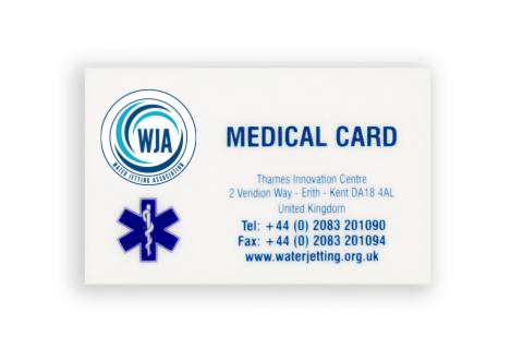 Medical Cards (Medicards) - Water Jetting Association